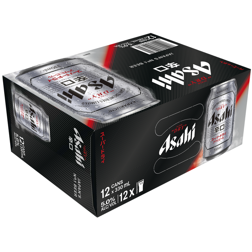 Asahi Super Dry 330ml 12 Pack Cans – Thirsty Liquor Chapel Park
